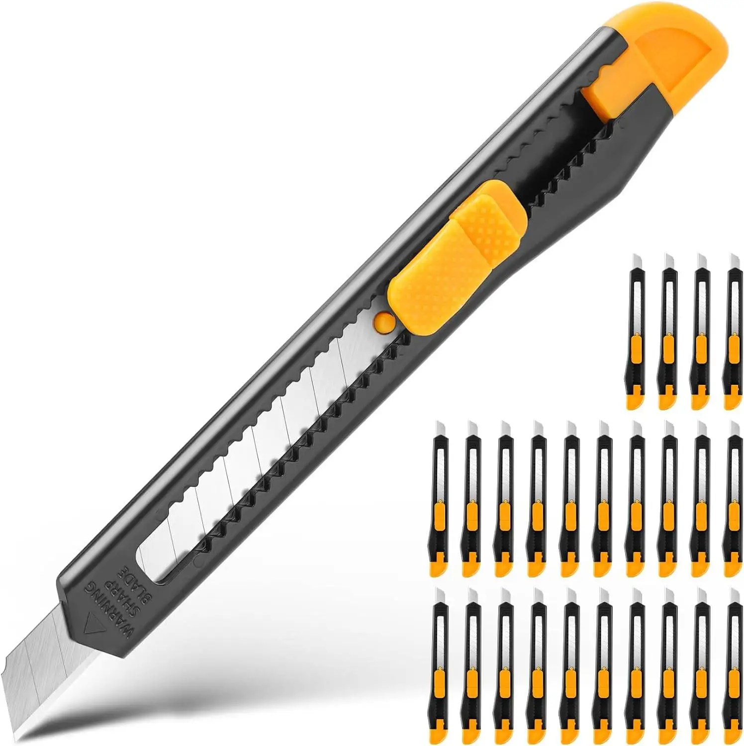 24-Pack-Box-Cutter-Retractable-Utility-Knife-9MM-Wide-Snap-Off-Blades ...