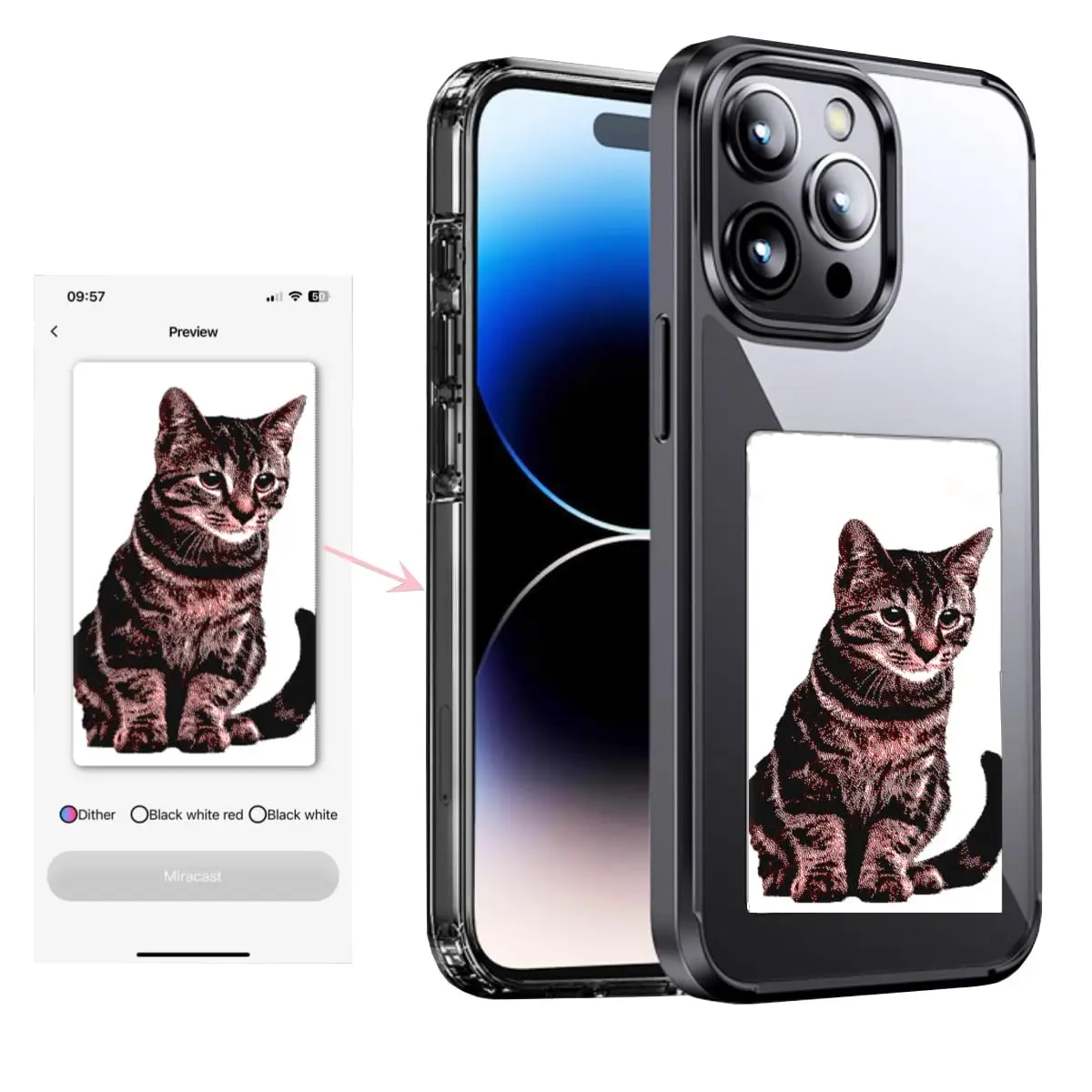Ink-Screen-Protective-Smart-Case-Compatible-with-For-iPhone-15-14-13 ...