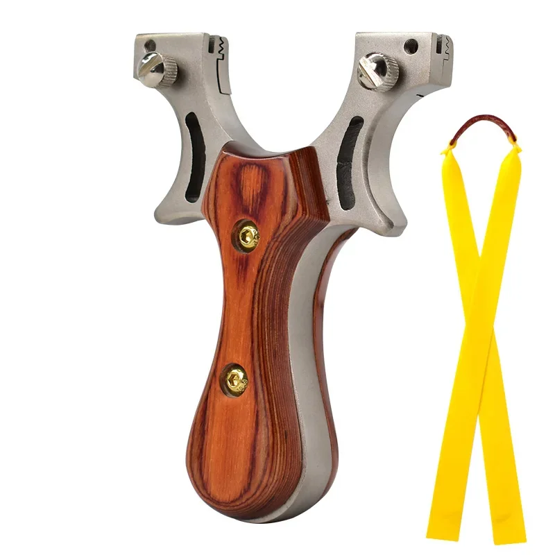 New-Steel-wood-Slingshot-Stainless-Steel-Material-Wooden-Patch-Sling ...