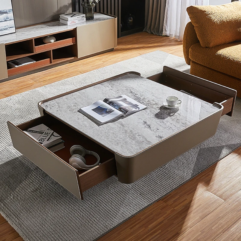 Luxury Tea Table Coffee Table Extremely Simple Luxury Square Tea Table ...