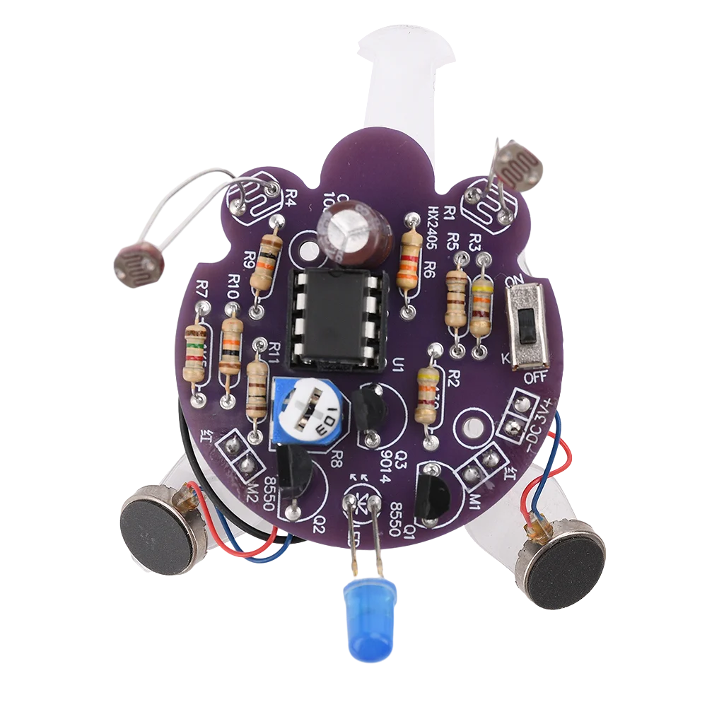 1 Juego de Robot móvil sensible a la luz, Kit DIY de luciérnaga, piezas ...