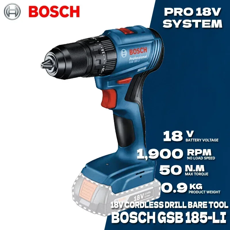 BOSCH GSB 185-LI Brushless Cordless Impact Drill 18V Electric ...