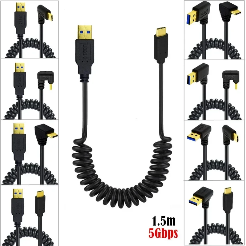 Expansion-contraction-Elastic-Usb3-0-Male-Type-C-Male-Data-charging ...