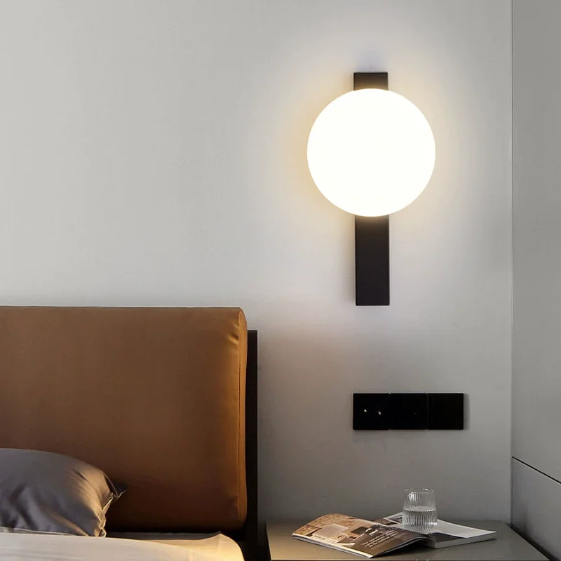Nordic Bedroom Bedside Led Wall Lamp Simple Circular Staircase Lighting ...