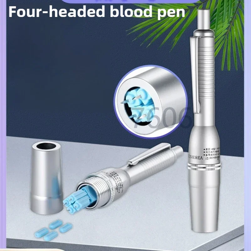 4 Head Lancing Device Blood Lancet Pen with 200pcs 21G Lancet Sets ...