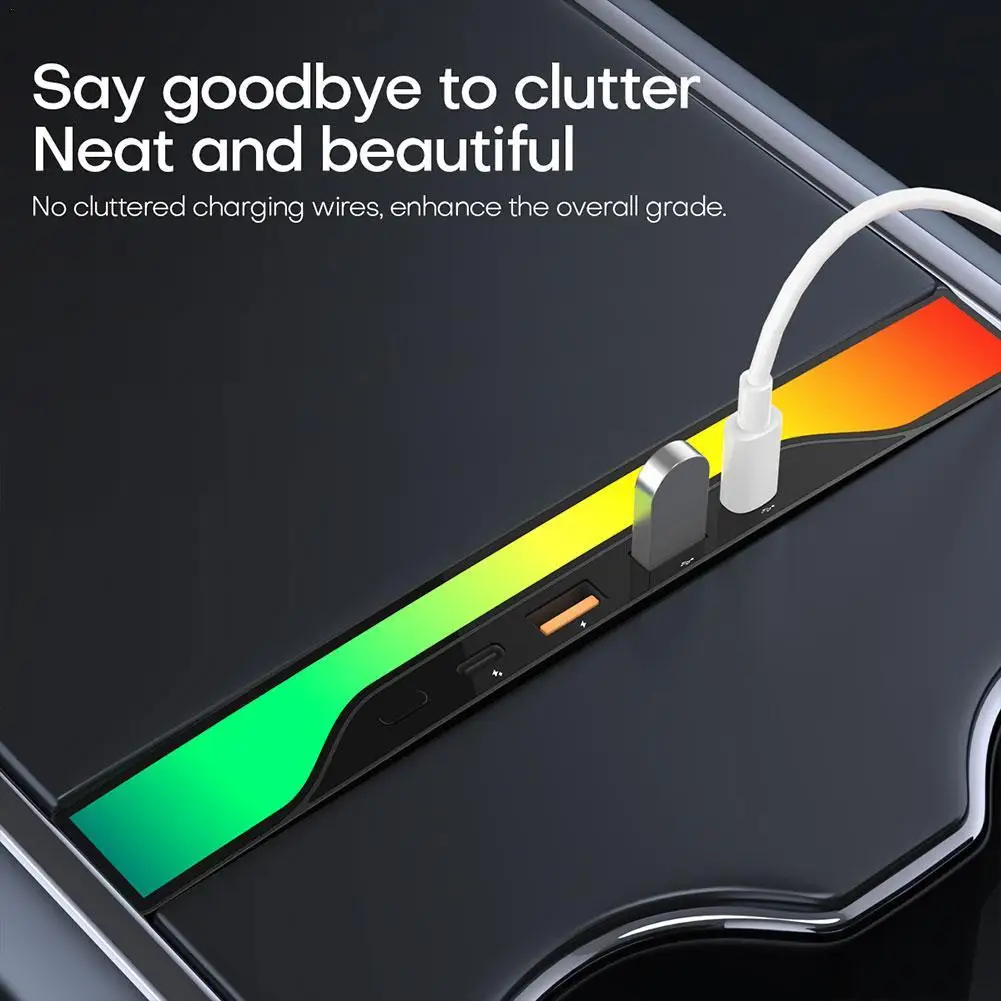 For-Tesla-Y-Docking-Station-USB2-0-Type-C-Hub-Quick-Charger-USB-RGB ...