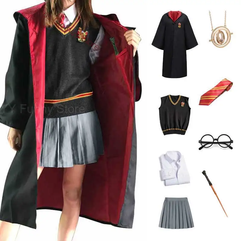Children-Men-Women-Wizard-House-Robe-Cloak-Cosplay-Magic-School-Uniform ...