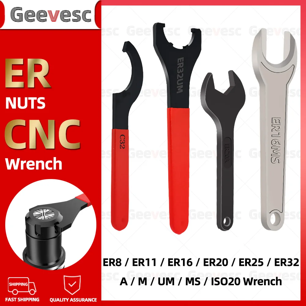 ER8 ER11 ER16 ER20 ER25 ER32 ER40 Wrench A M UM MS C O CNC Nuts ISO APU ...