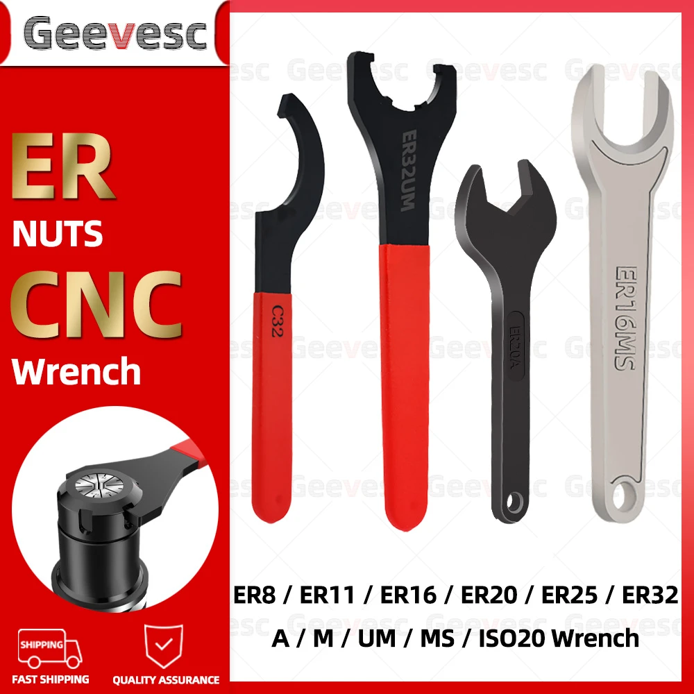 ER8 ER11 ER16 ER20 ER25 ER32 ER40 Wrench A M UM MS C O CNC Nuts ISO APU ...