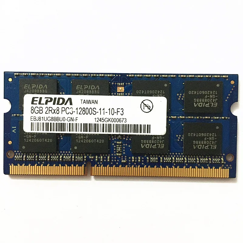 Elpida DDR3 RAMs 8GB 1600MHz 1.5V SO DIMM 204PIN Laptop Memory 8GB 2RX8 ...