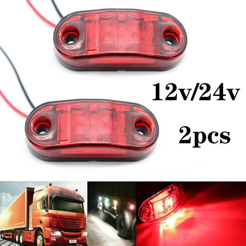 2Pcs-12V-24V-LED-Side-Marker-Lights-Car-External-Lights-Warning-Tail ...