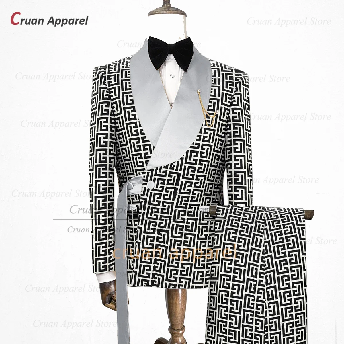 Luxury-Men-Suit-Slim-Fit-Fashion-Designs-Plaid-Pattern-Printing-Tuxedos ...