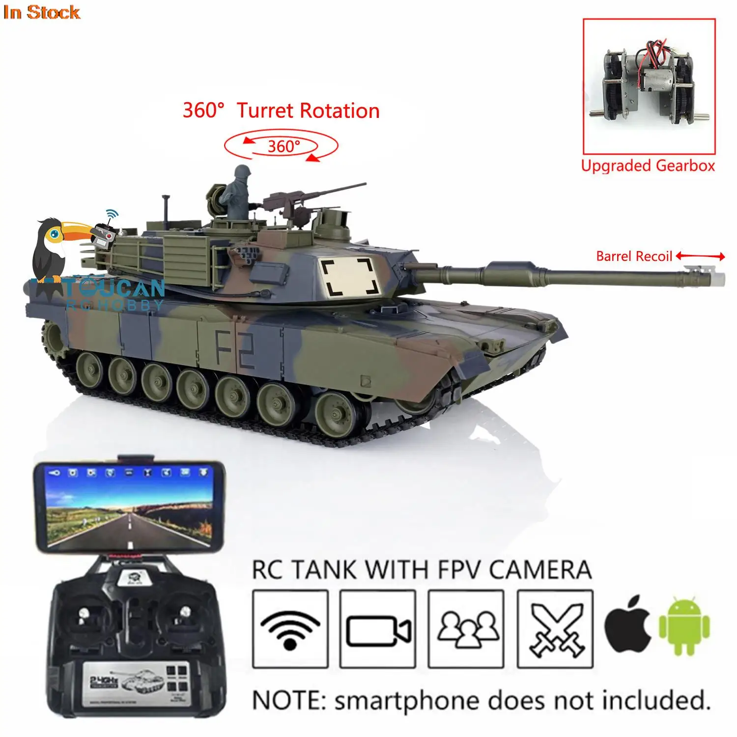 Heng longo 1/16 7.0 câmera fpv plástico m1a2 abrams rc tanque 3918 ...