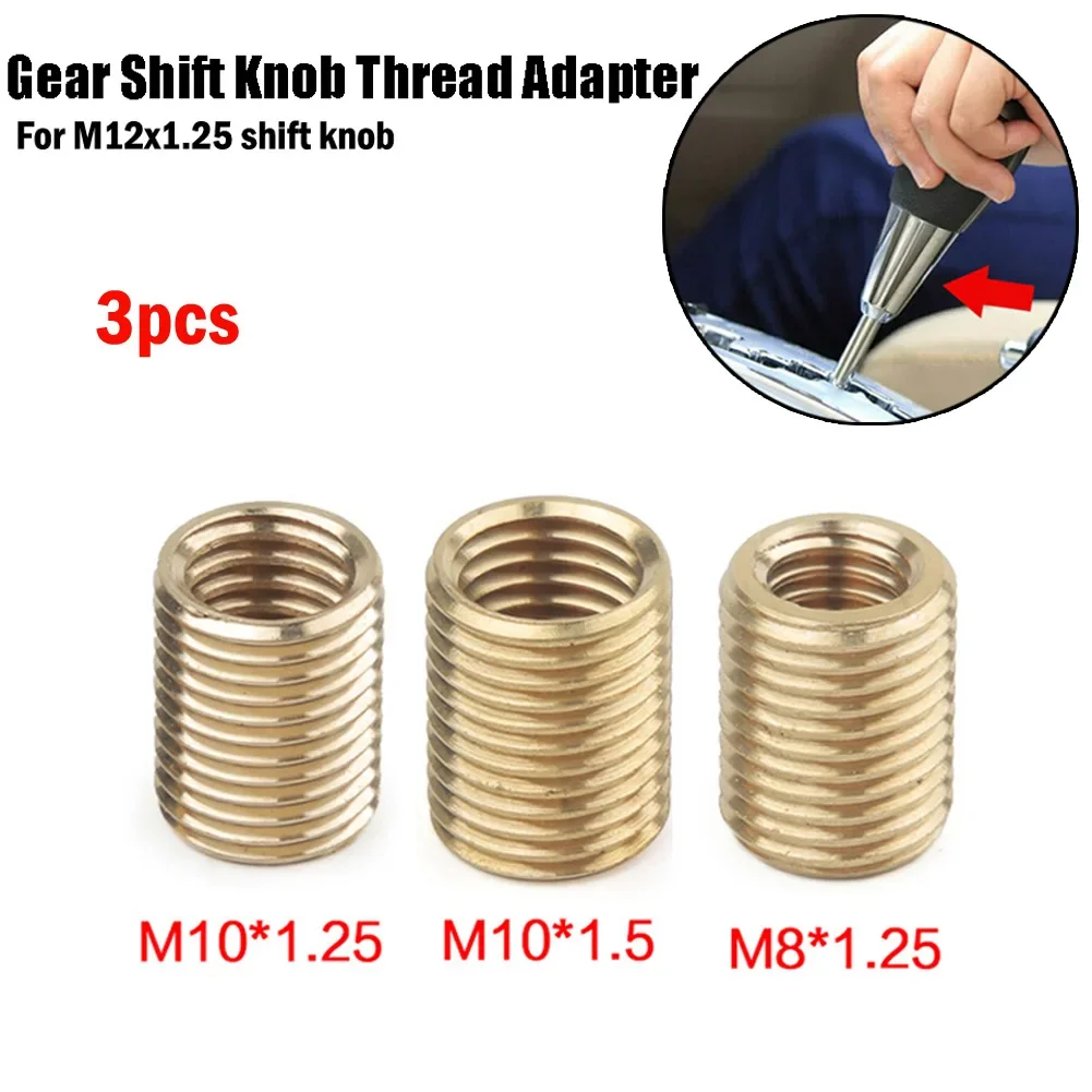 3pcs-Gear-Shift-Knob-Head-Thread-Adapter-Alloy-Nuts-Insert-Kit-Size ...