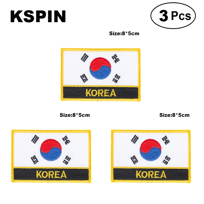 South Korea Rectangular Shape Flag patches embroidered flag patches ...