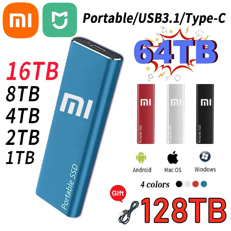 Xiaomi-MIJIA-Portable-SSD-128TB-Hard-Drive-1TB-2TB-30TB-100-Original ...