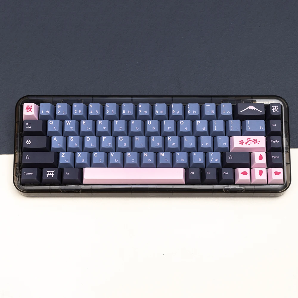KBDiy-GMK-NightSakura-Clone-Keycap-Cherry-Profile-Japanese-PBT-141-Key ...