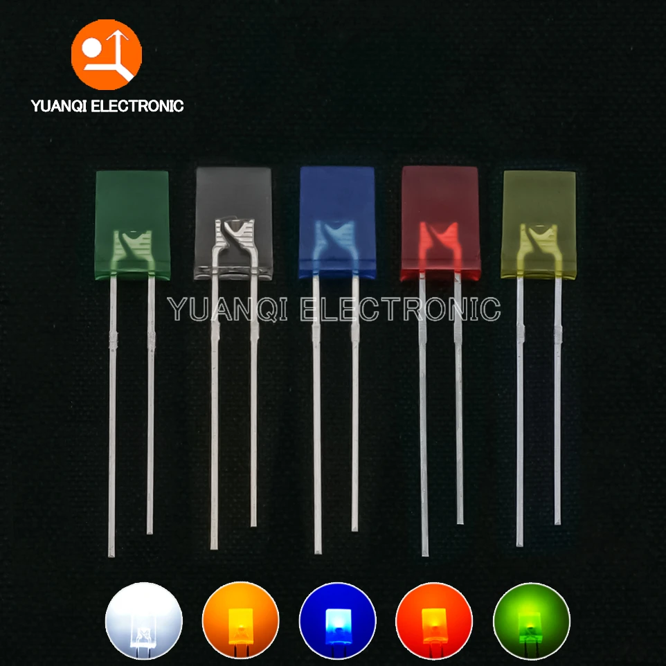 Diodo emisor de luz LED cuadrado, Kit electrónico de bricolaje, 2x5x7 ...