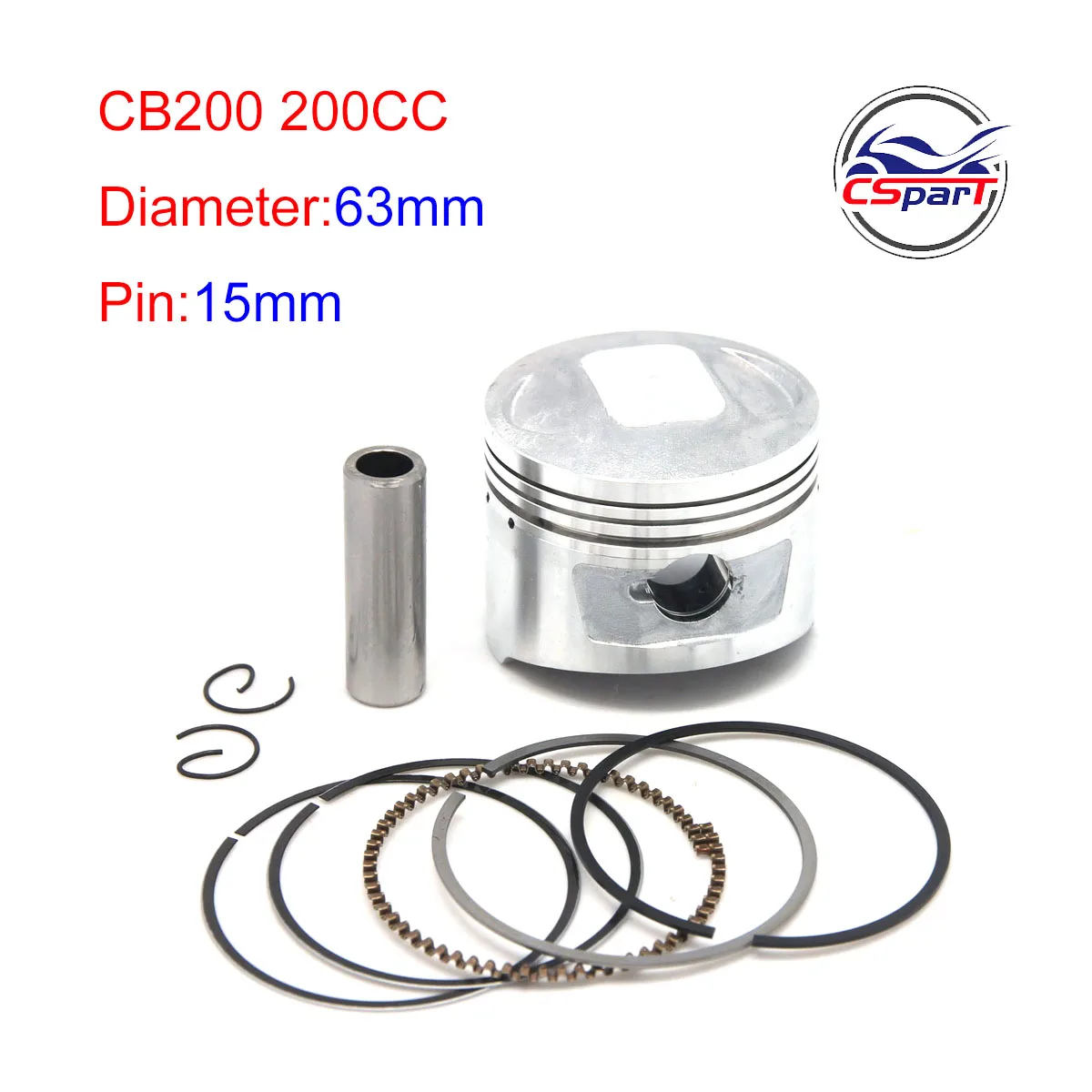 CB200 63mm 15mm 200CC Piston Ring Kit for Honda Loncin Motorcycle Dirt ...