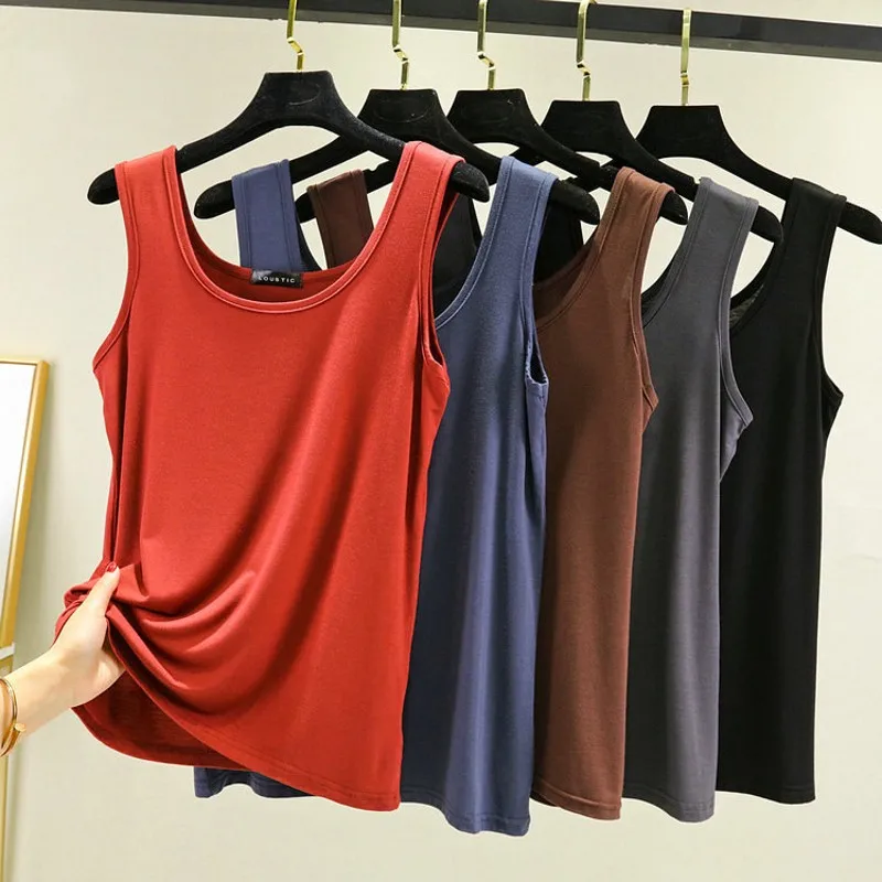 Women-Summer-Deep-U-Neck-tank-tops-Modal-cotton-sleeveless-tee-tops ...