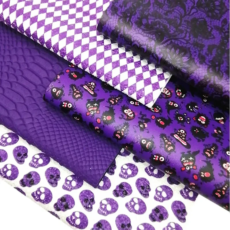 Halloween-Faux-Leather-Sheet-Skulls-Diamond-Custom-Glitter-Leather ...