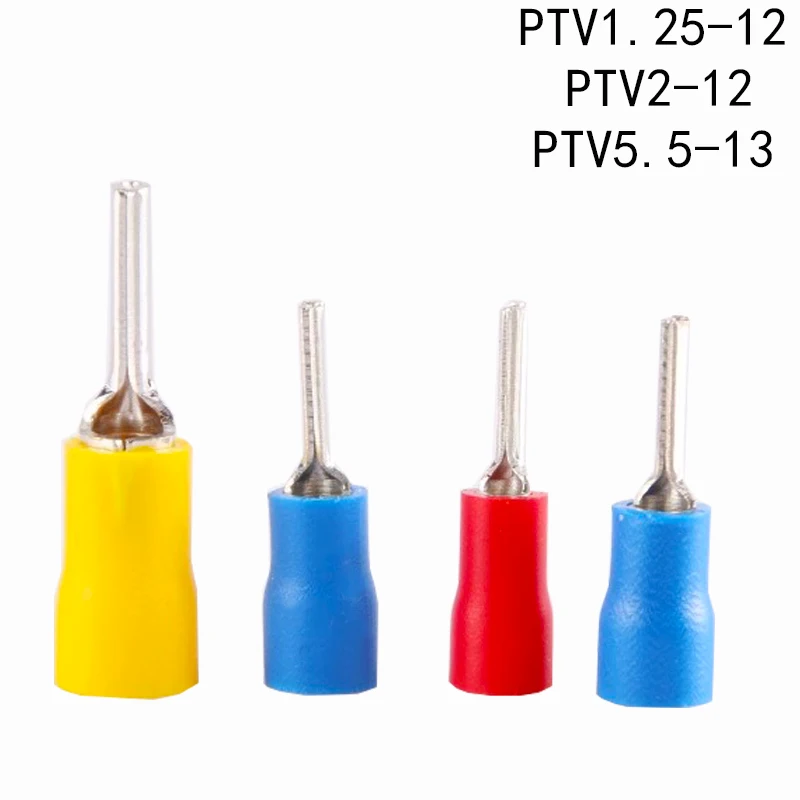 100pcs22-16AWG-Insulated-Pin-Terminals-Electrical-Splice-Crimp ...