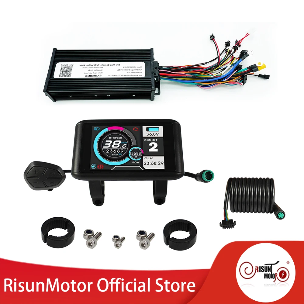전기 자전거 사인파 모터 및 속도 컨트롤러 세트, 다채로운 LCD UKC1 디스플레이, 36V 72V, 1000W 1500W ...