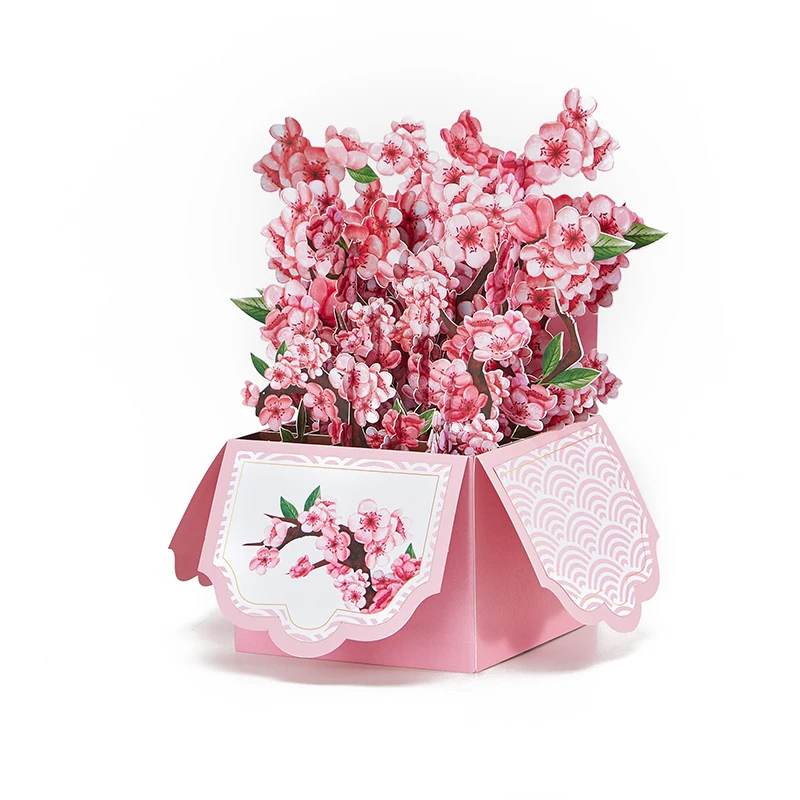 Butterflies Flower Pop Up Cards Paper Flower Bouquet Card Box 3D Popup ...
