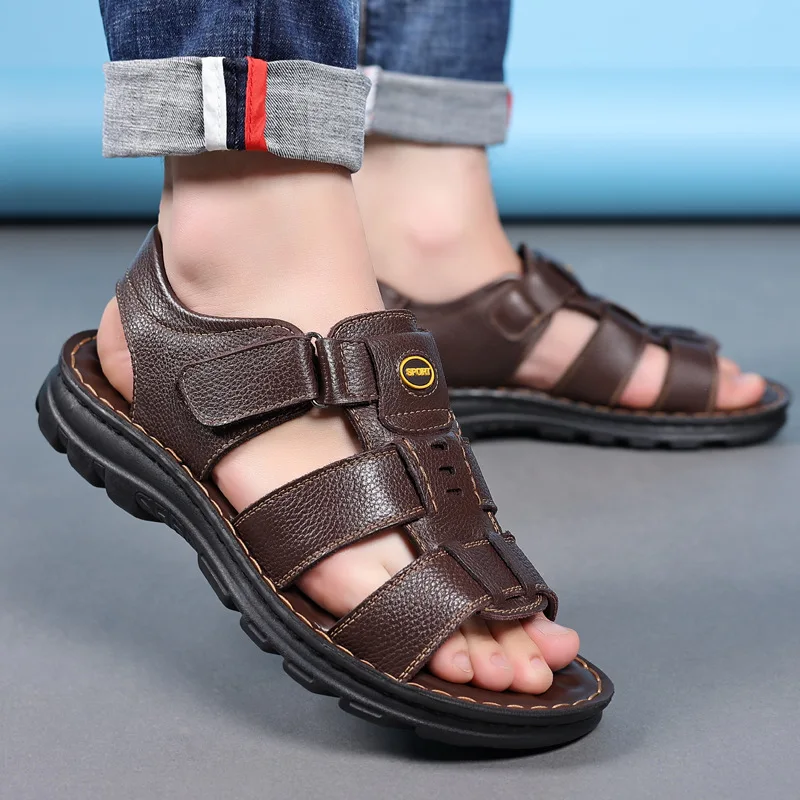 Summer-Men-s-Leather-Sandals-Casual-Business-Sandals-Thick-soled-Beach ...
