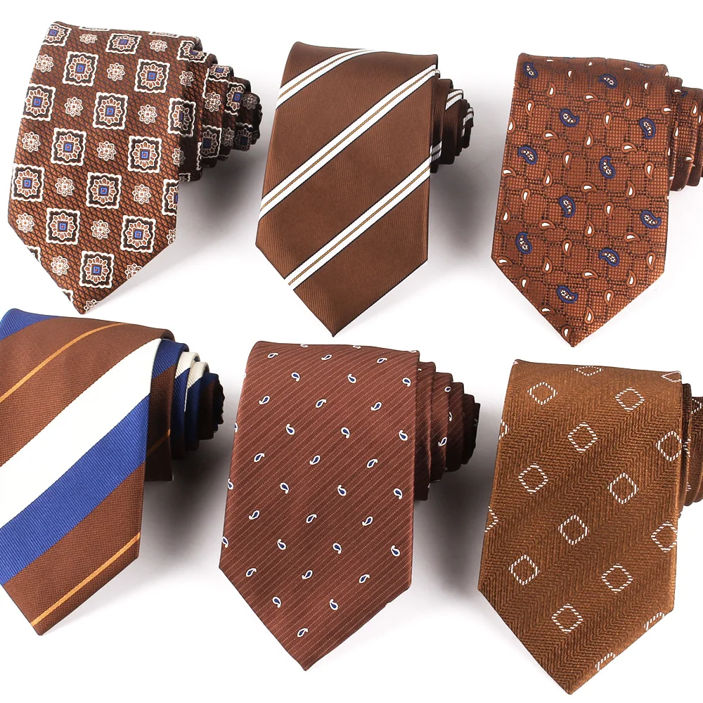 Wedding-Tie-For-Men-Women-Brown-Color-Neck-Tie-For-Party-Jacquard ...