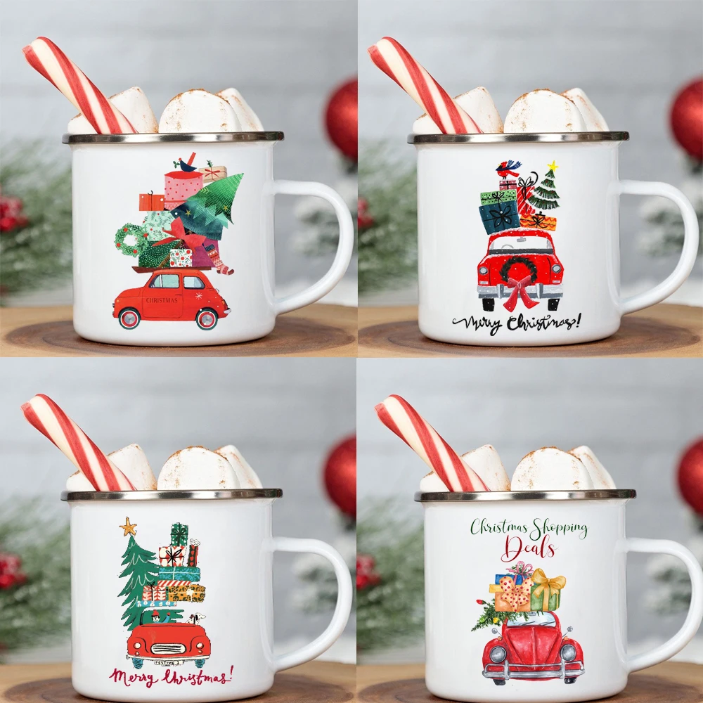Car-Printed-Mug-Enamel-Coffee-Cups-Handle-Hot-Cocoa-Juice-Milk-Cup ...