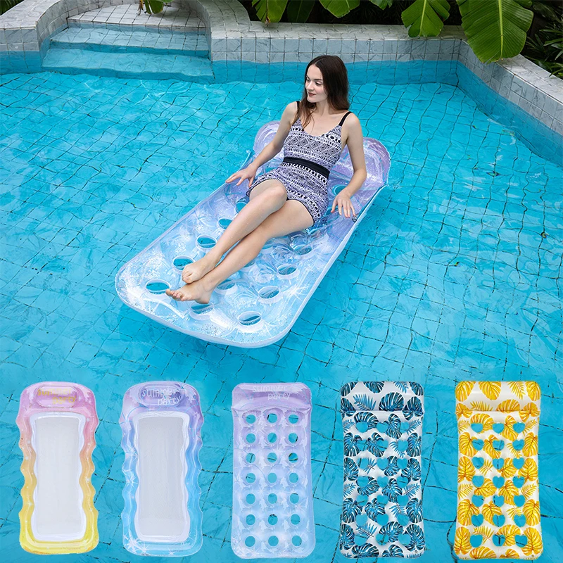 Rooxin Inflatable Floating Bed Swimming Pool Mattress Pool Mat Floats ...