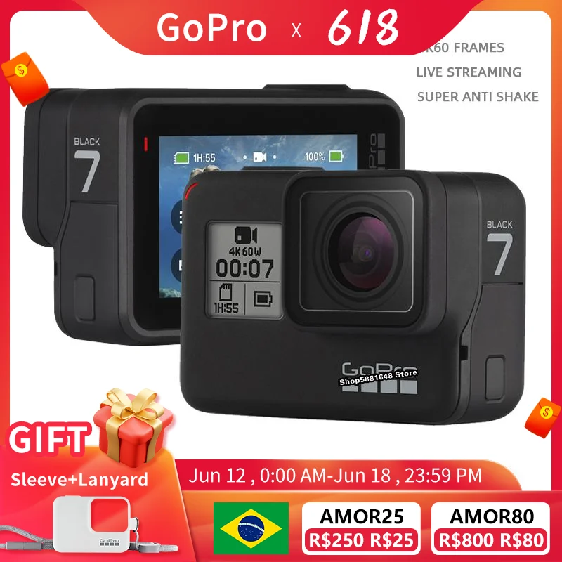 GoPro hero 7 black 4k60 Picture camera 12mp photo, live streaming ...