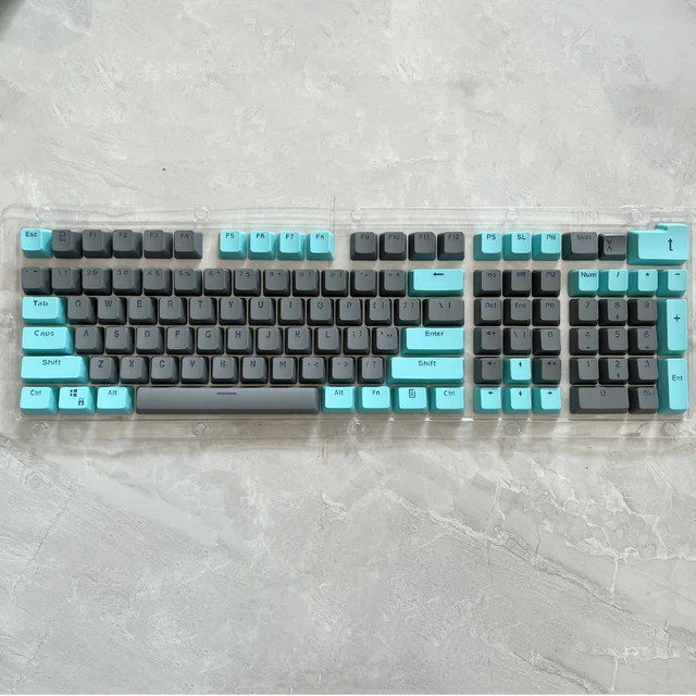 106 Keys Blue White Keycaps Pbt Specials Keycap Backlit Two-color ...