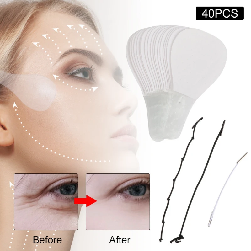 40pcs/set Invisible Thin Face Stickers V-shape Face Facial Line Wrinkle ...