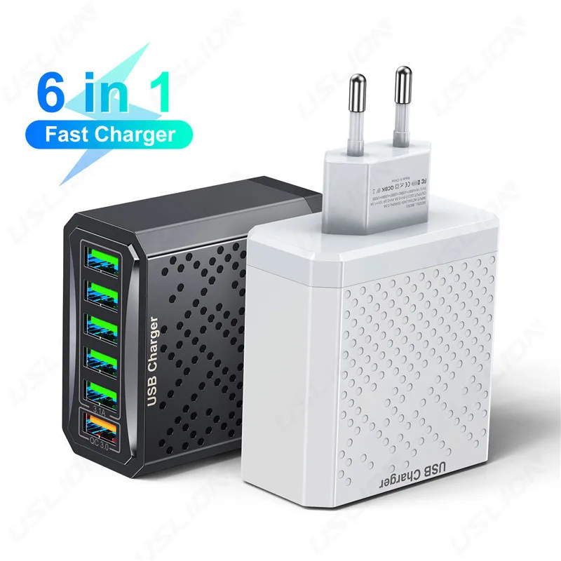 6in1-USB-Fast-Phone-Charger-QC3-0-Quick-Charger-EU-US-UK-Plug-Mobile ...