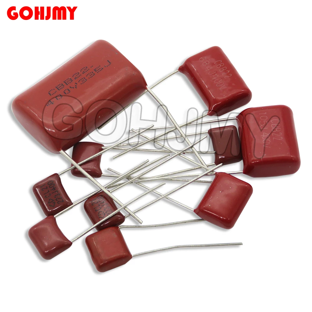10PCS 63V 100V 250V 400V 450V 630V 2000V RED CBB Polypropylene film ...