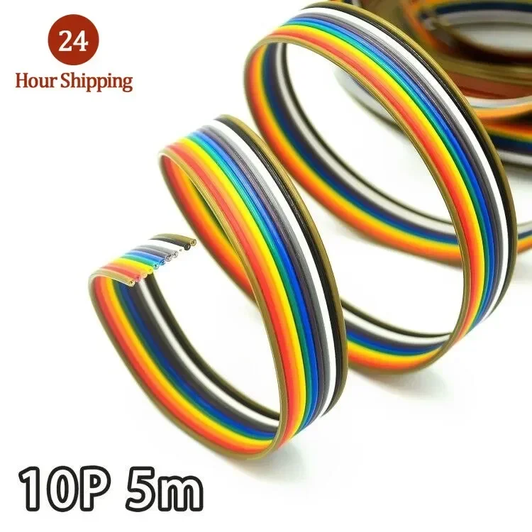 5meters-lot-Ribbon-Cable-10-WAY-Flat-Color-Rainbow-Ribbon-Cable-Rainbow ...