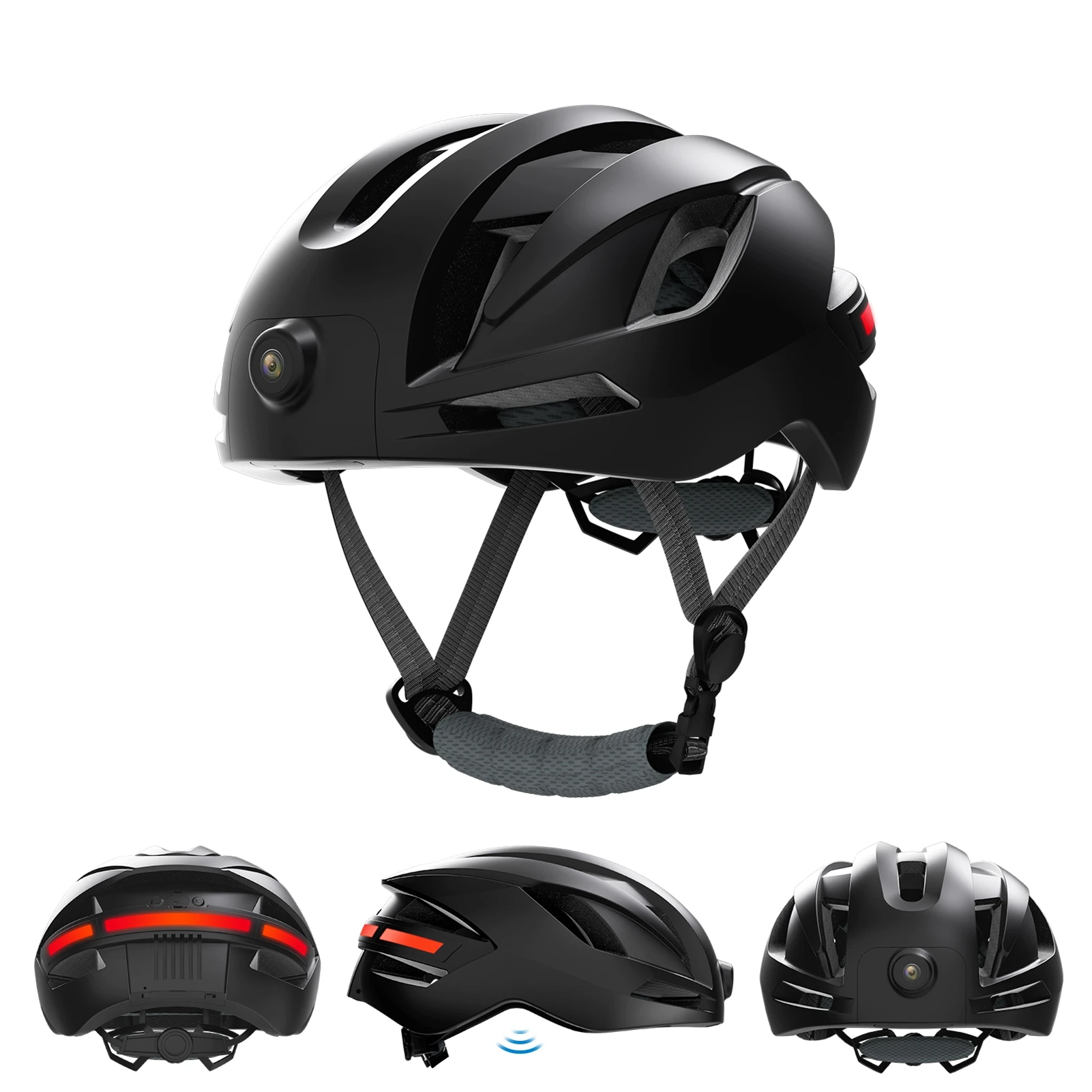 Bike Helmet with BT Smart Riding Helmet with 1080P Camera and Rear ...