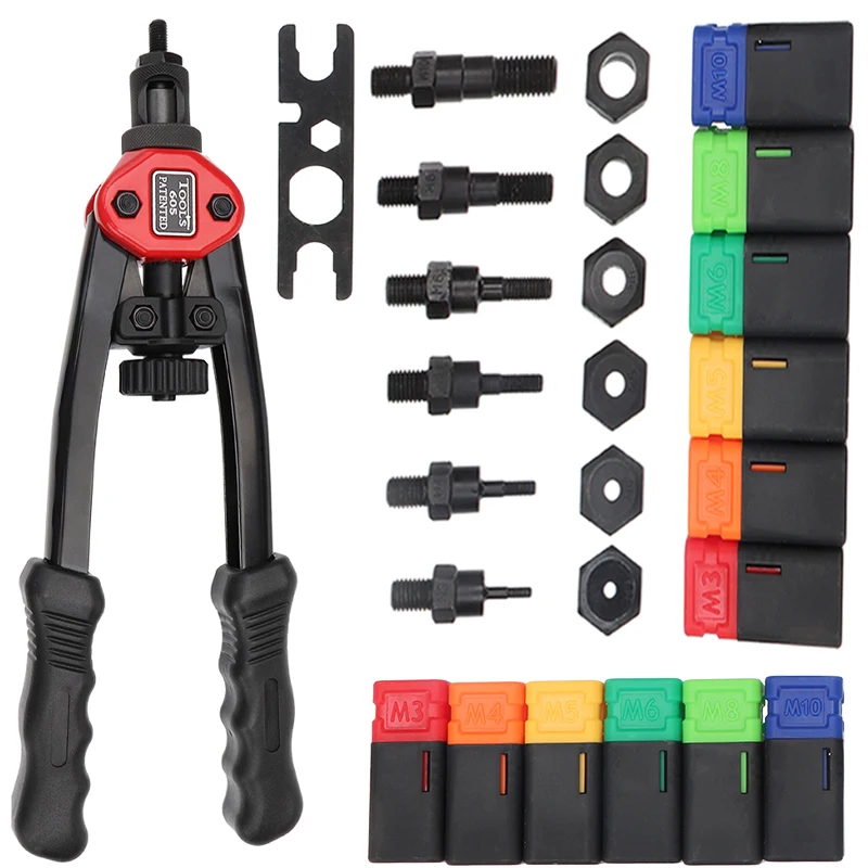 Hand Threaded Rivet Nuts Gun BT605 606 M3 M4 M5 M6 M8 M10 Double Insert ...