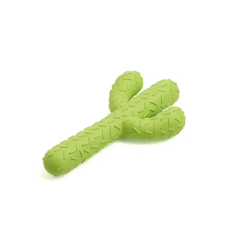 Cactus Shaped Indestructible Dog Chew Toy Interactive Rubber Tooth ...