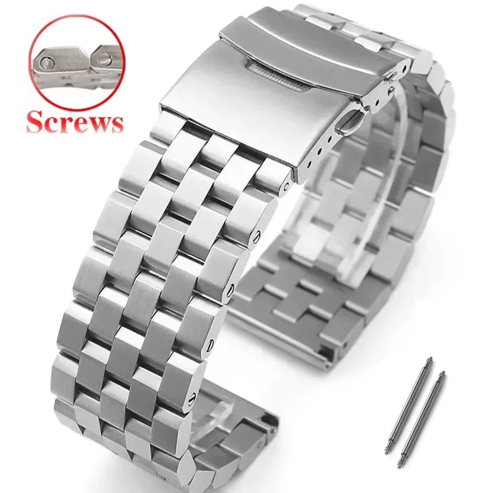 High Quality Solid Steel Watch Band 18mm 20mm 22mm 24mm Universal ...