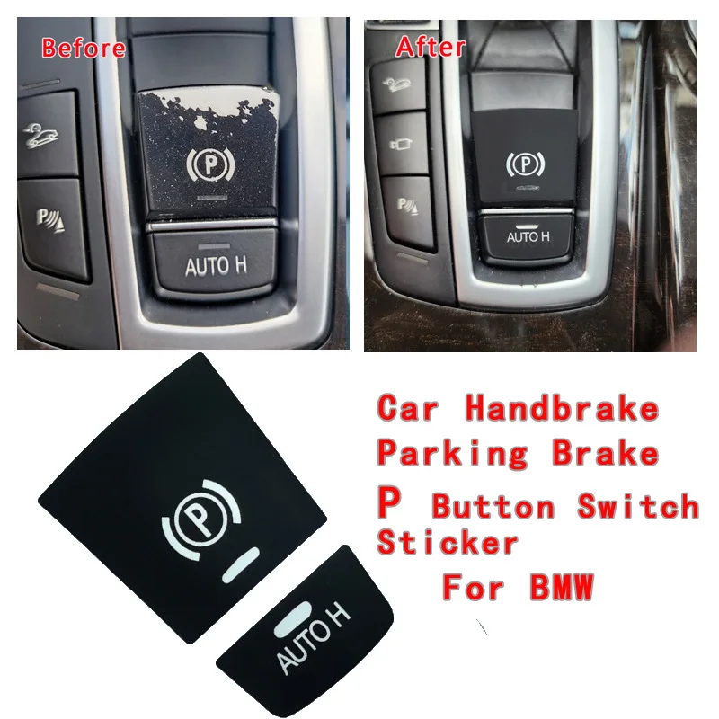 Car Electronic Handbrake Parking Brake Switch Auto P H Button Sticker ...
