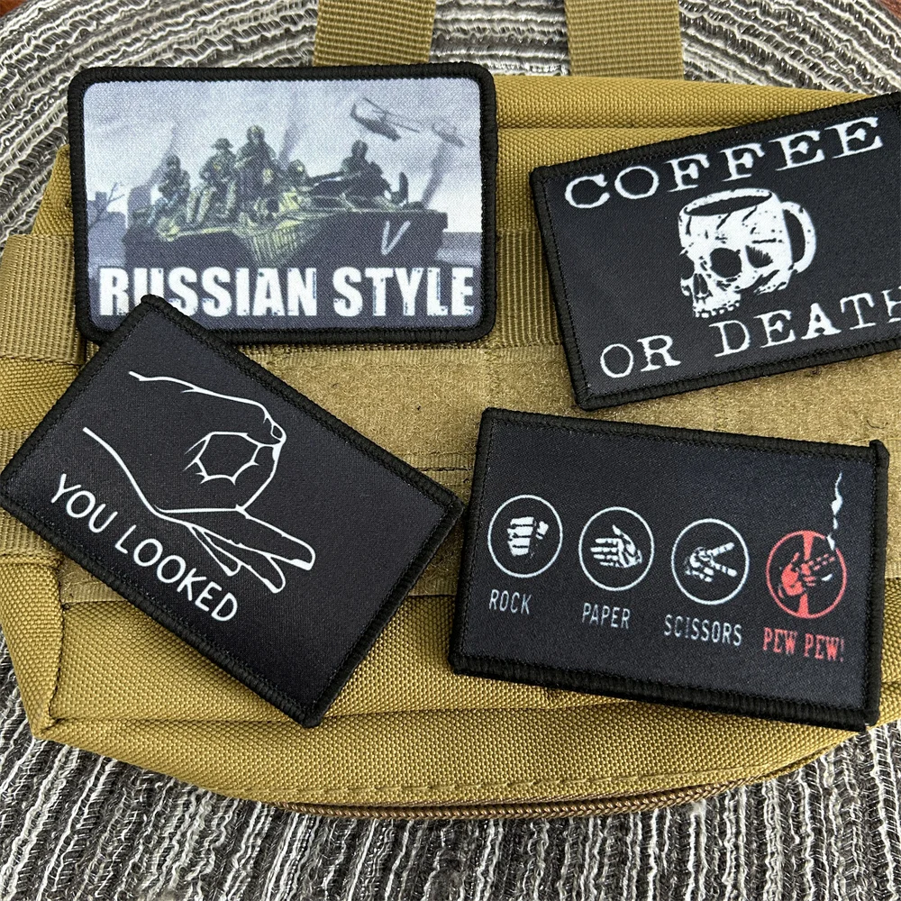 Coffee-OR-Death-morale-badge-tank-army-tactical-patch-outdoor-equipment-army-armband-printing ...