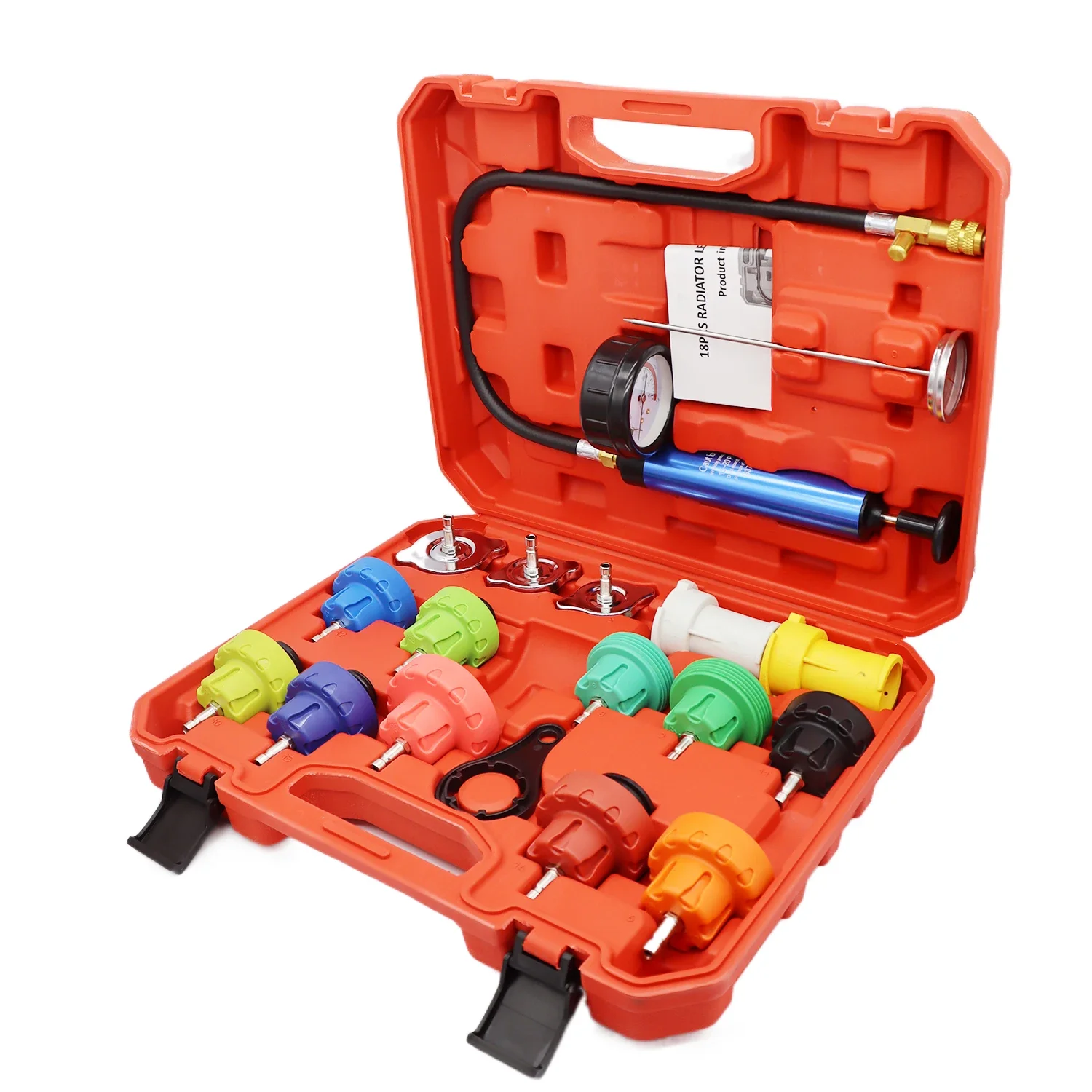 Radiator-Pressure-Tester-Kit-18PCS-Automotive-Water-Tank-Manual-Pump ...