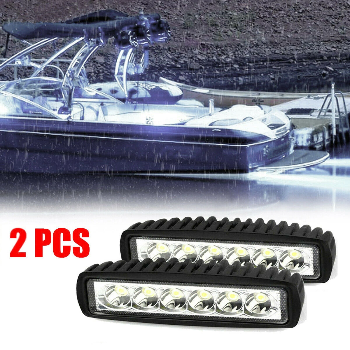 2x Marine Boat Spot Spreader Lights LED Deck/Marine Lights 18W ...