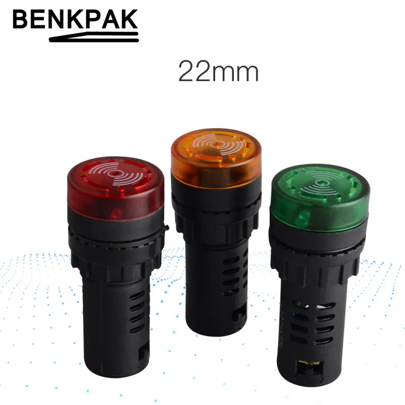 Ad16-22sm Panel Mount 22mm Led Indicator Buzzer 5v 12v 24v 110v 220v ...