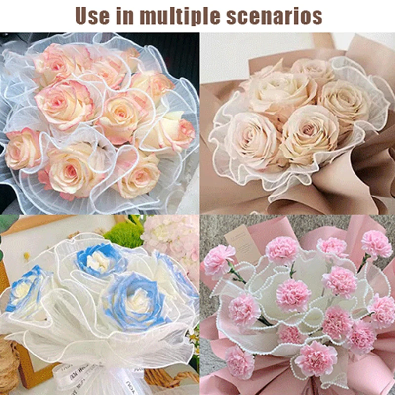 28cmx1M-Flower-Wrapping-Paper-Wave-Yarn-Florist-Bouquet-Packaging-Lace ...