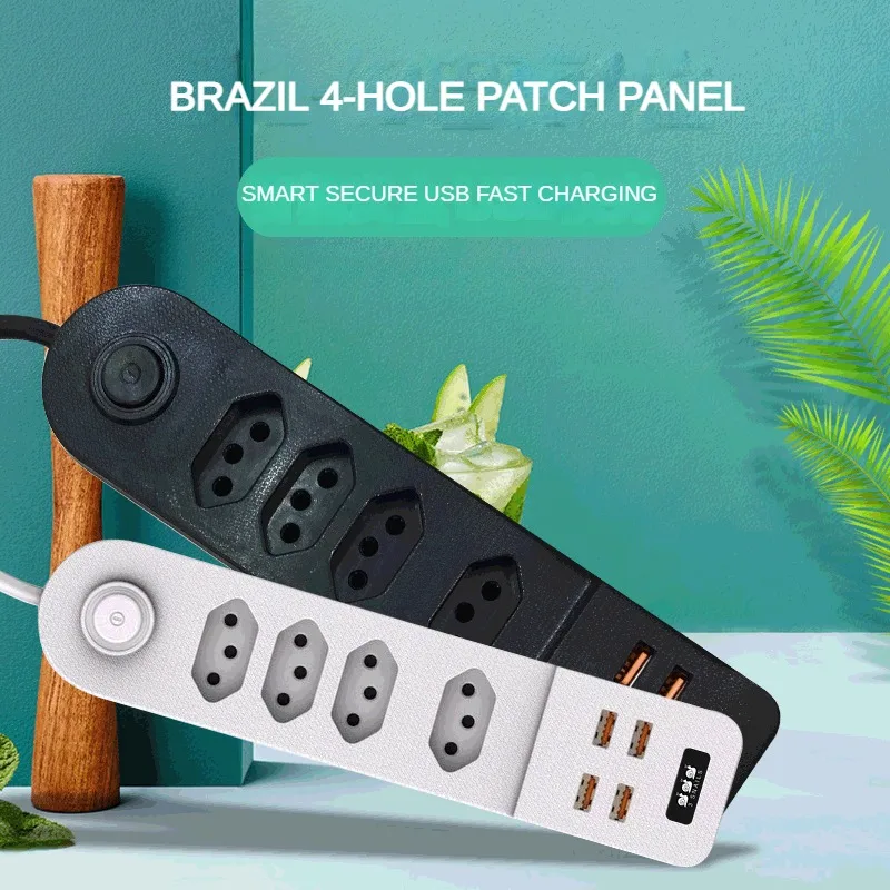 Hot-Selling-Brazilian-Style-4-bit-4USB-Home-Office-Panel-Plug-with-High ...