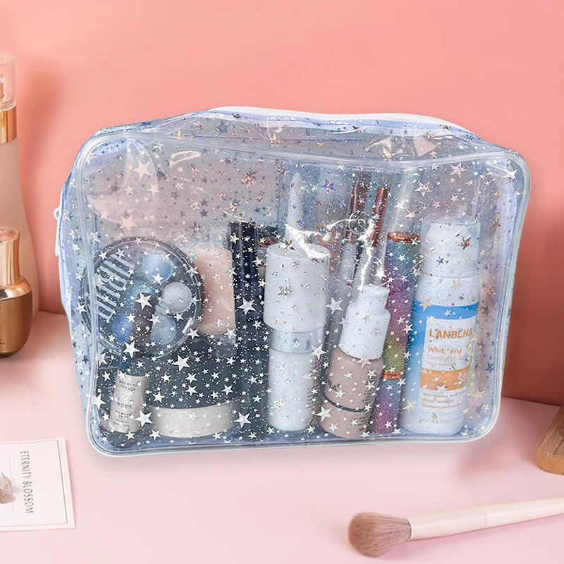 Transparent-Cosmetic-Bag-holographic-Star-PVC-Makeup-Bags-Beauty-Case ...